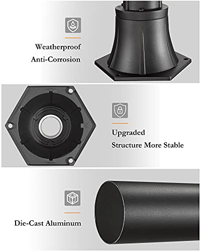 HWH Outdoor Post Light Pole with Base Outside Lamp Post Accessories, B