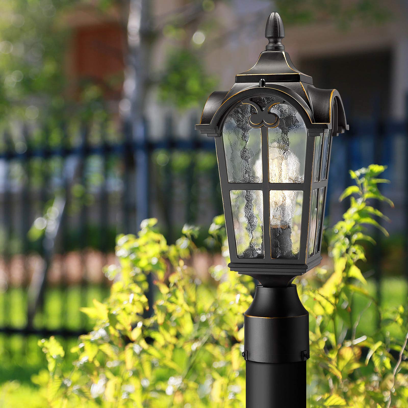 Emliviar Vintage Outdoor Post Lights - Farmhouse Lamp Post Lantern Lig ...