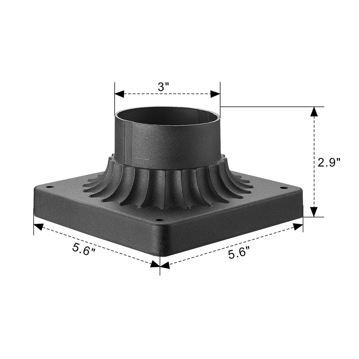 Emliviar Pier Mount Base, Cast Aluminum Pier Mount Adapter in Black Fi