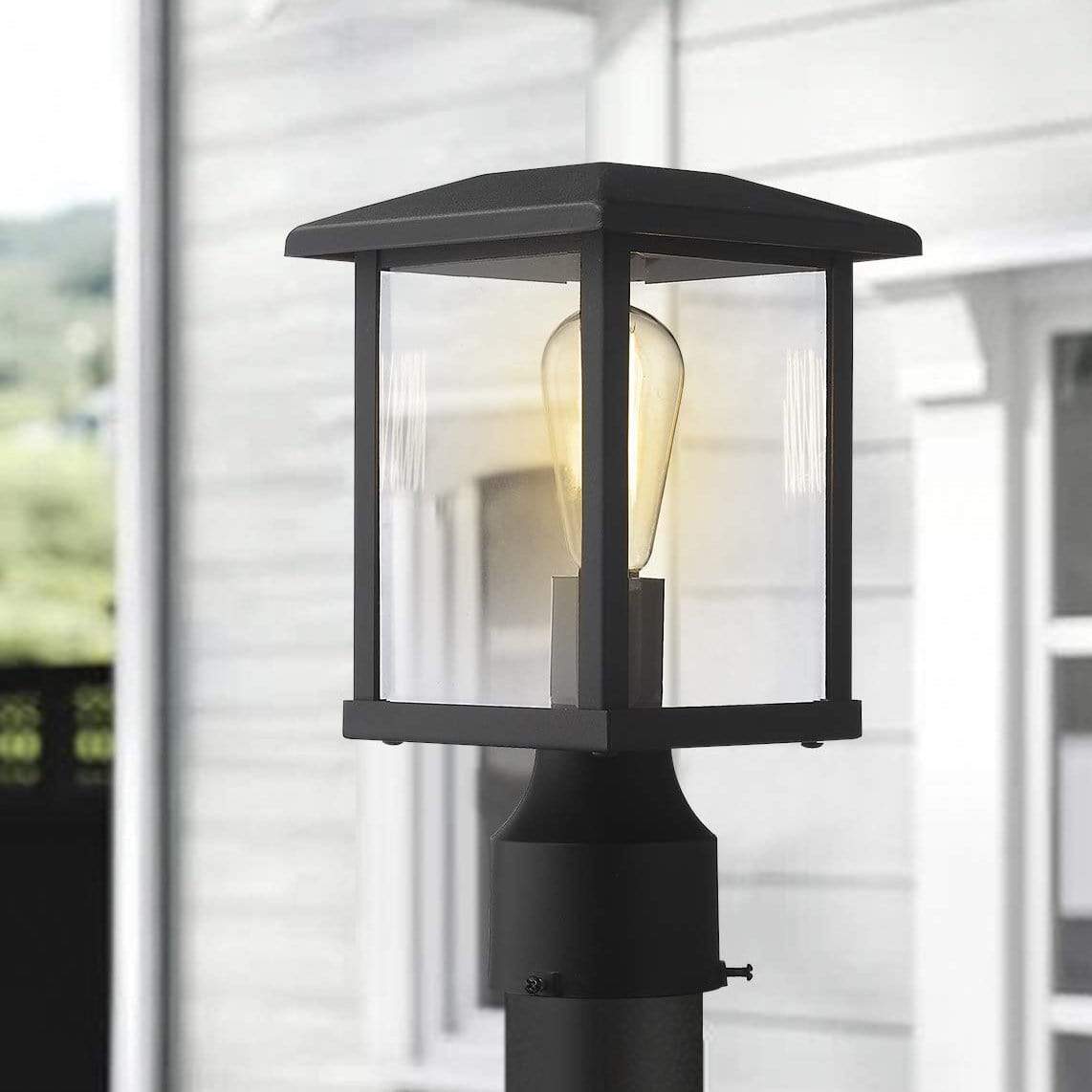Emliviar Outdoor Post Light Fixtures in Black Finish,20064-P BK