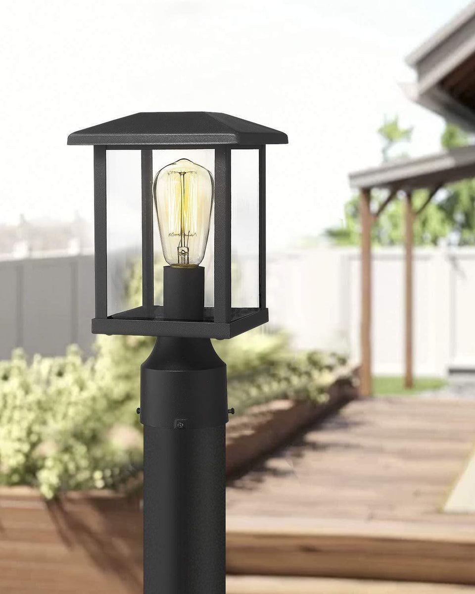 Emliviar Outdoor Post Light Fixtures in Black Finish,20064-P BK